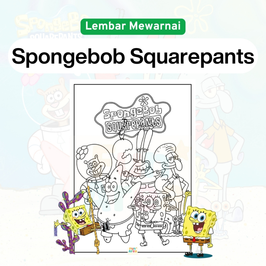 Jual Spongebob Squarepants | Kertas Lembar Mewarnai Anak | Coloring ...
