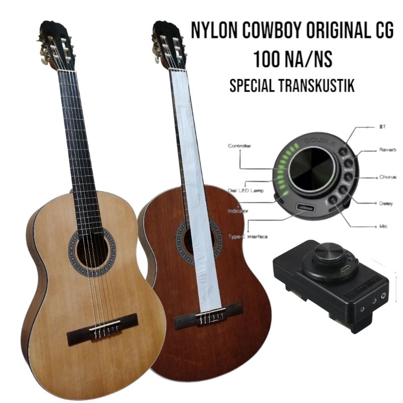 Jual gitar cowboy nylon CG 100 NA/NS special transkustik | Shopee Indonesia