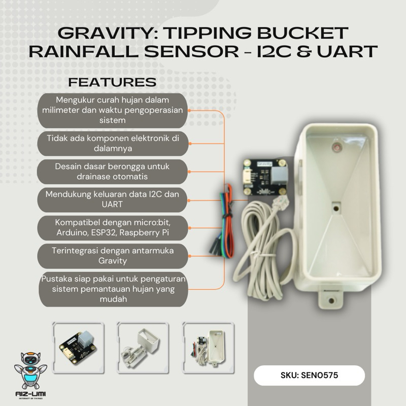 Jual Gravity Tipping Bucket Rainfall Sensor - I2C & UART | Shopee Indonesia