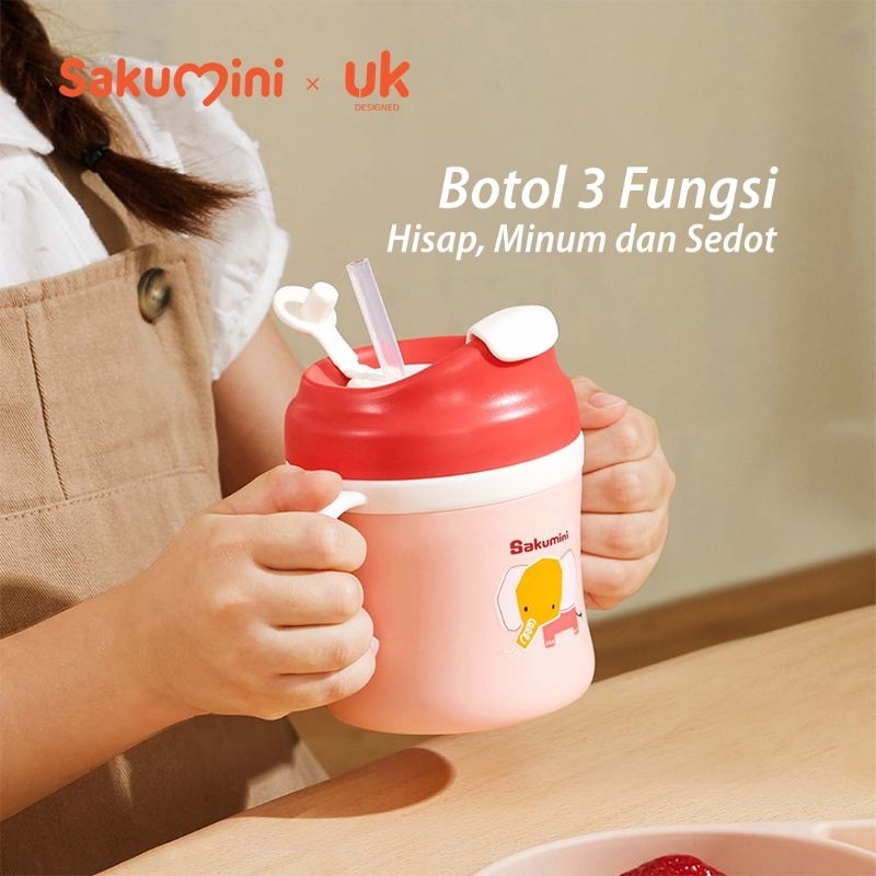 Jual Sakumini Botol Susu Stainless Steel Milk Cup Gelas Hisap | Shopee ...