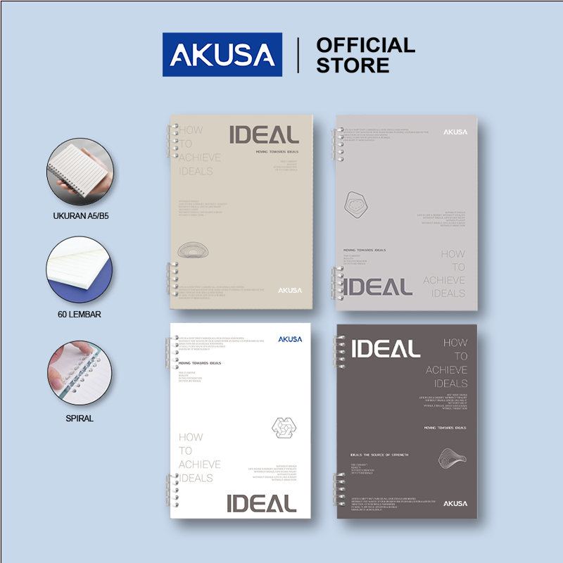 Jual AKUSA Spiral Book A5 60 Lembar Buku Binder Note Book Jurnal ...