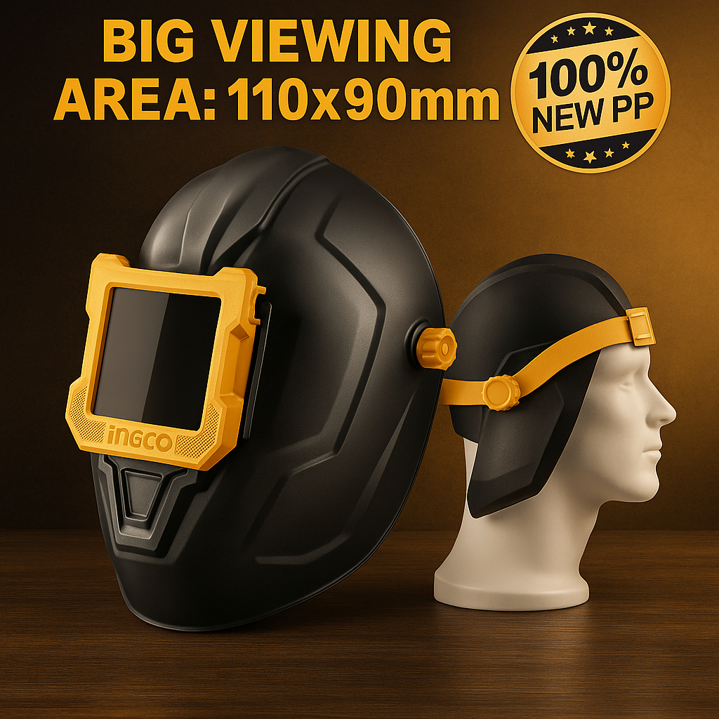 Jual Topeng Las Kedok Helm Las Hitam Face Shield Welding Mask INGCO ...