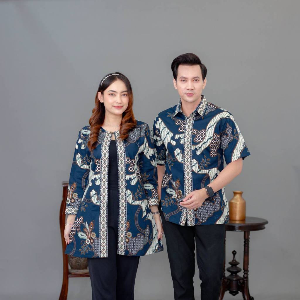 Jual Benang Raja Batik Couple Katun Stretch Hem Dan Cardigan Kawung ...