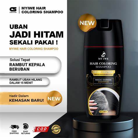 Jual BPOM Shampoo Penghitam Rambut Putih Penghilang uban MY IWE HAIR ...