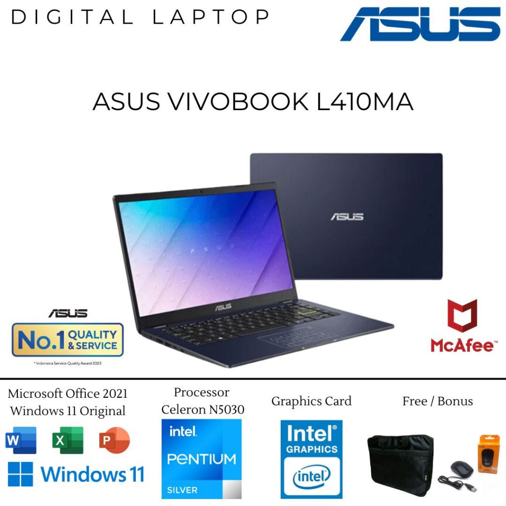 Jual Laptop ASUS Vivobook L410MA Intel Pentium N5030 RAM 4GB 512GB SSD ...