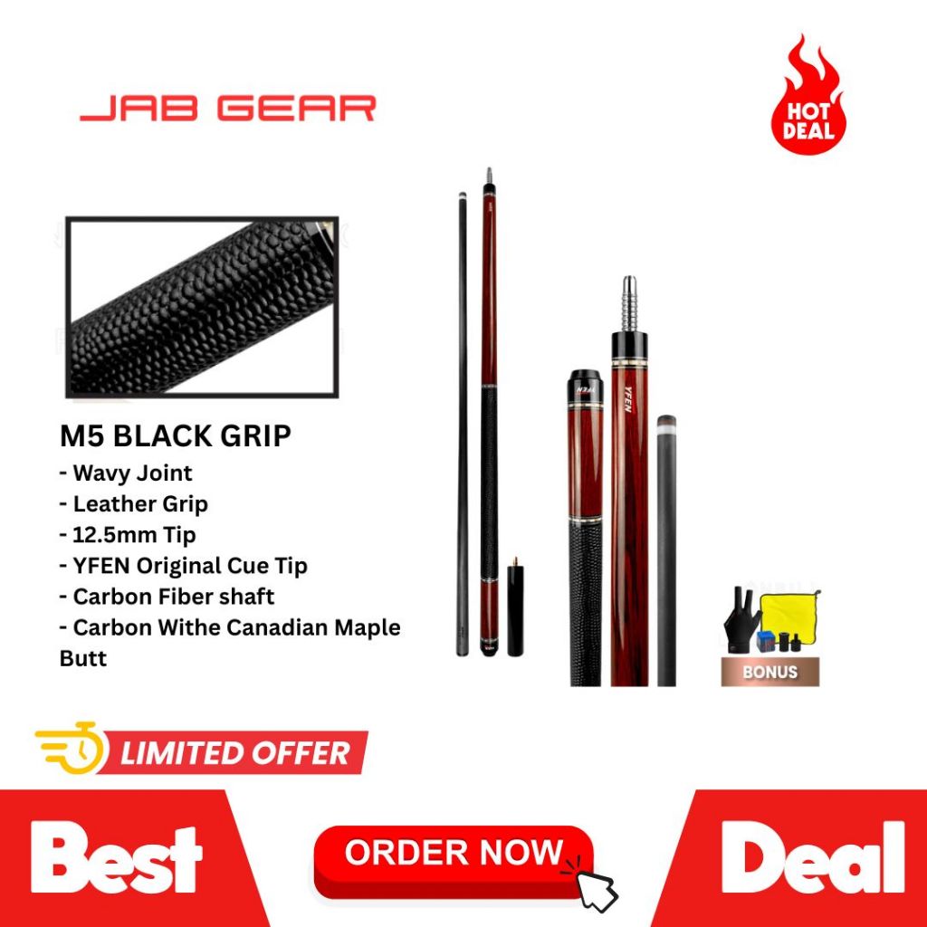 Jual Stick Billiard Carbon YFEN Cue Leather Grip Stik Play M5 M9 | Shopee Indonesia