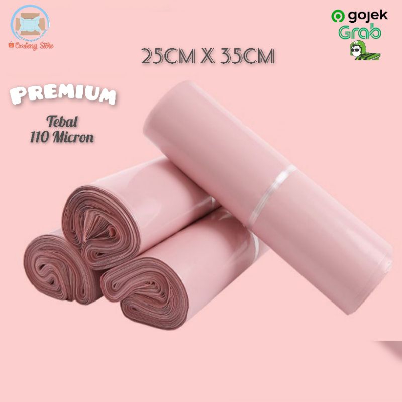 Jual PLASTIK POLYMAILER BABY PINK PREMIUM GLOSSY 25 CM X 35 CM/KANTONG ...