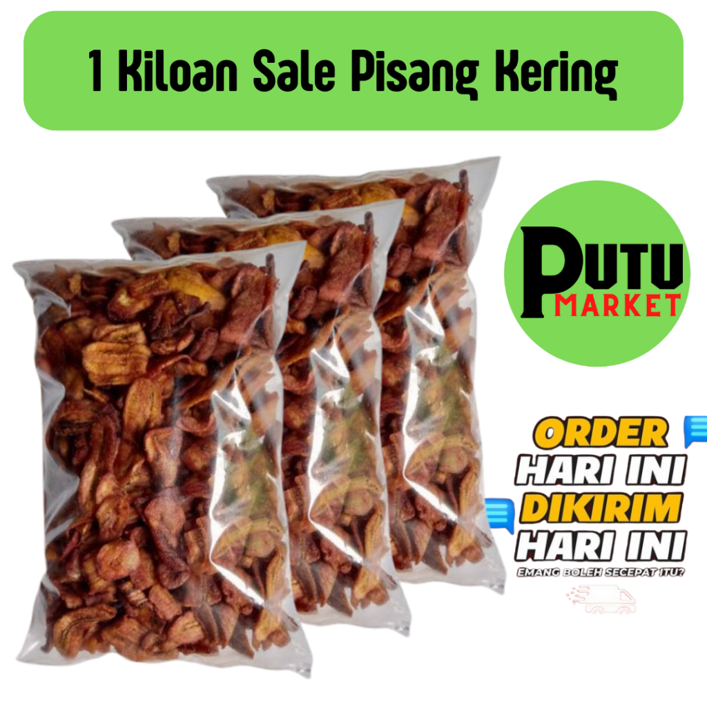 Jual 1 KILOAN SALE PISANG KERING PUTU MARKET - KRIUK MANIS GORENG NON ...