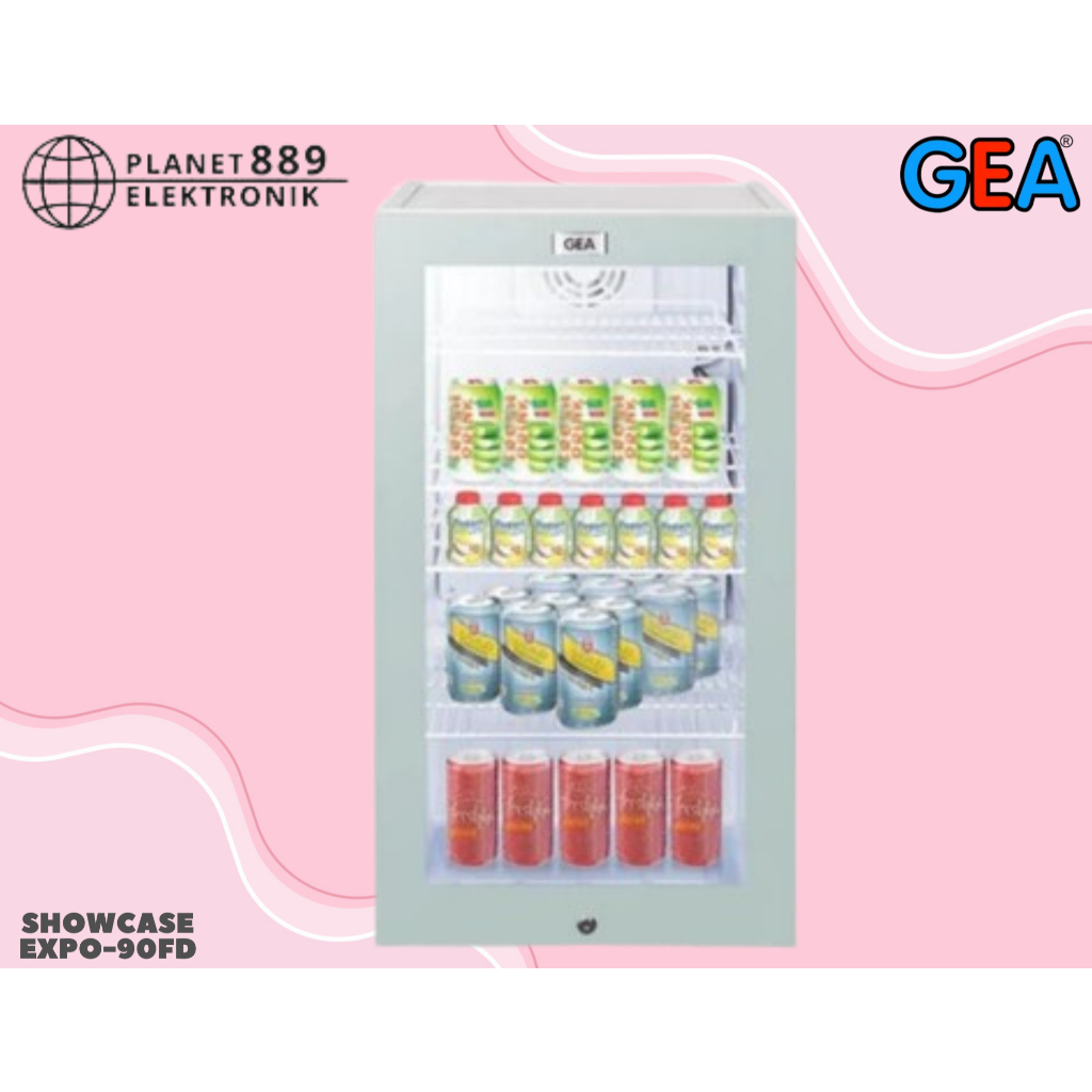Jual Gea EXPO-90FD Showcase Mini 1 Pintu 92L Display Cooler 2 Rak ...