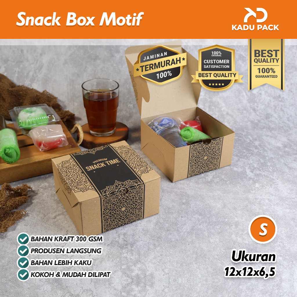 Jual Isi 50 Pcs Snack Box | Dus Kue | Motif | 300 GSM | 12x12 | 14x12 ...