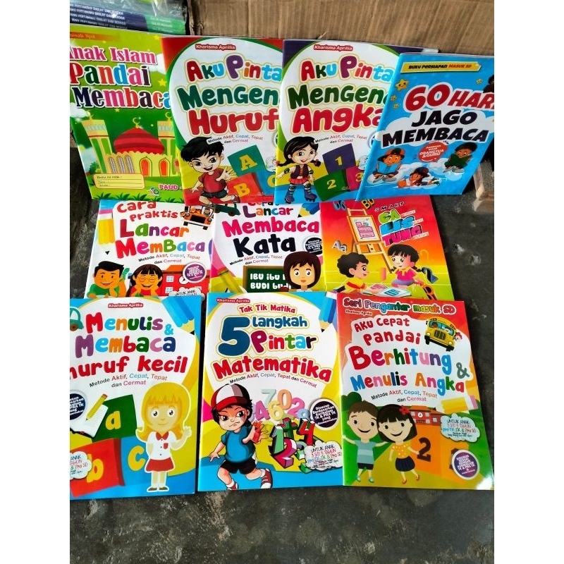 Jual Buku Anak Paud Tk SD Mengenal Huruf Angka Menulis dan Matematika Ukuran Besar | Shopee ...