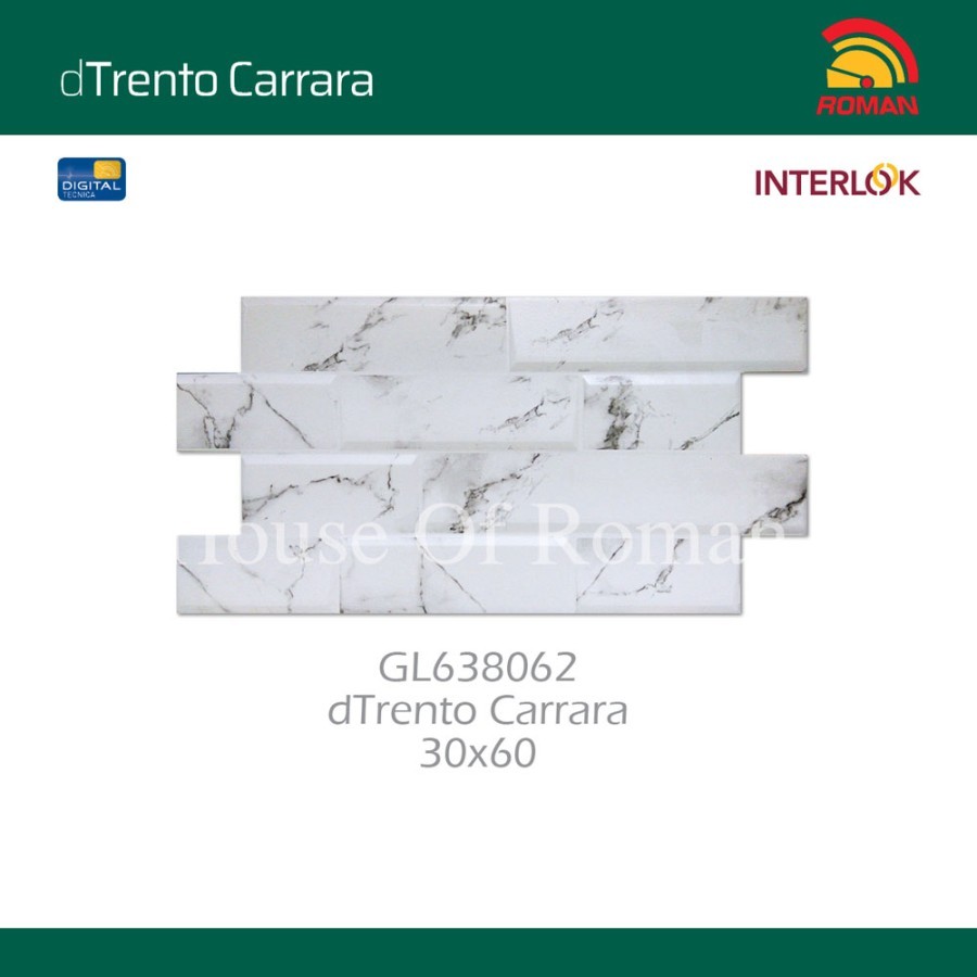 Jual ROMAN KERAMIK Interlok dTrento Carrara 30x60 GL638062 ROMAN ...