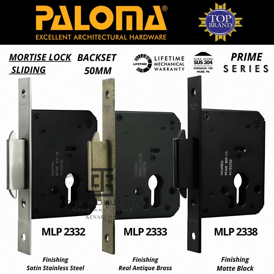 Jual PALOMA MLP 2332 2333 2338 Body Kunci Pintu Sliding Backset 50 MM ...