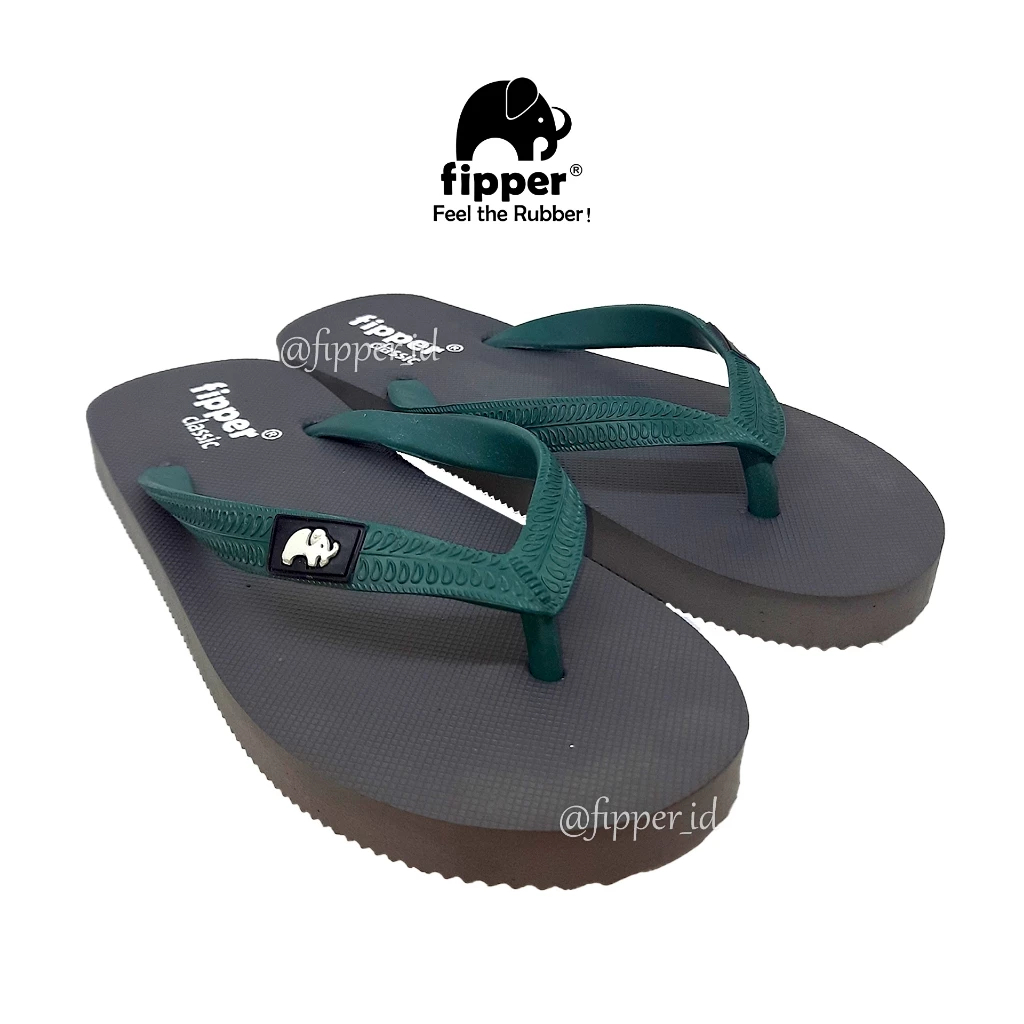 Jual Fipper - Classic Grey Dark / Green Emerald | Shopee Indonesia