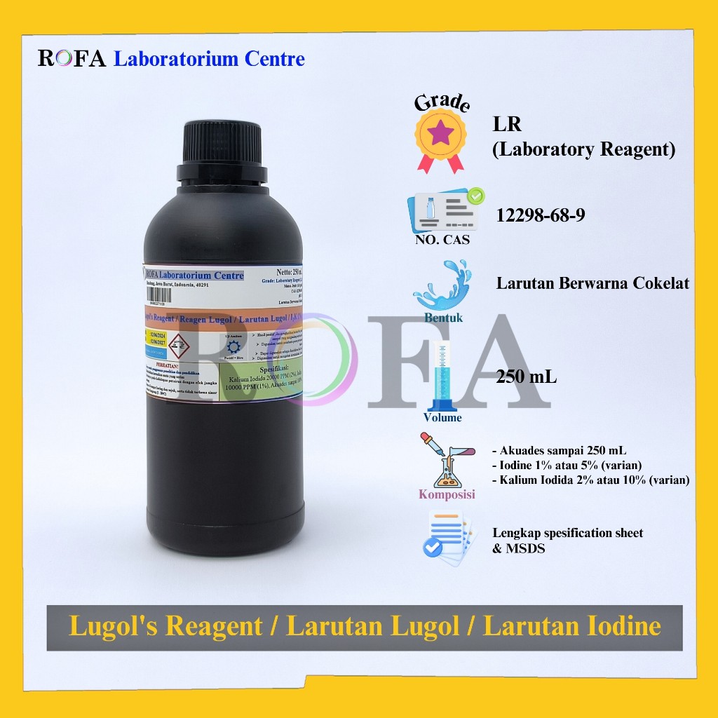 Jual Larutan Lugol / Lugol Solution / Reagen Lugol / Larutan Uji Amilum ...