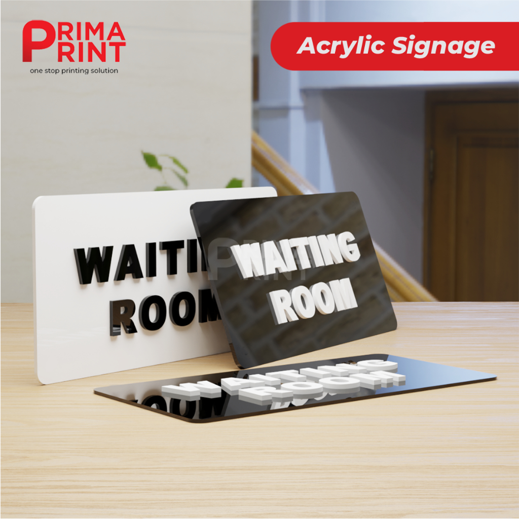 Jual Sign Signage WAITING ROOM Huruf Timbul 3D / Papan Tanda Ruang ...