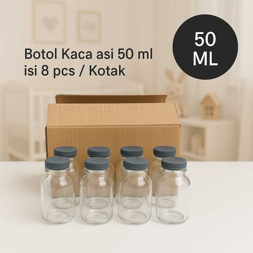 Jual tokojuli88 Botol Kaca Asi 50ml / Botol Kaca Asi 50ml / KOTAK ISI 8 ...