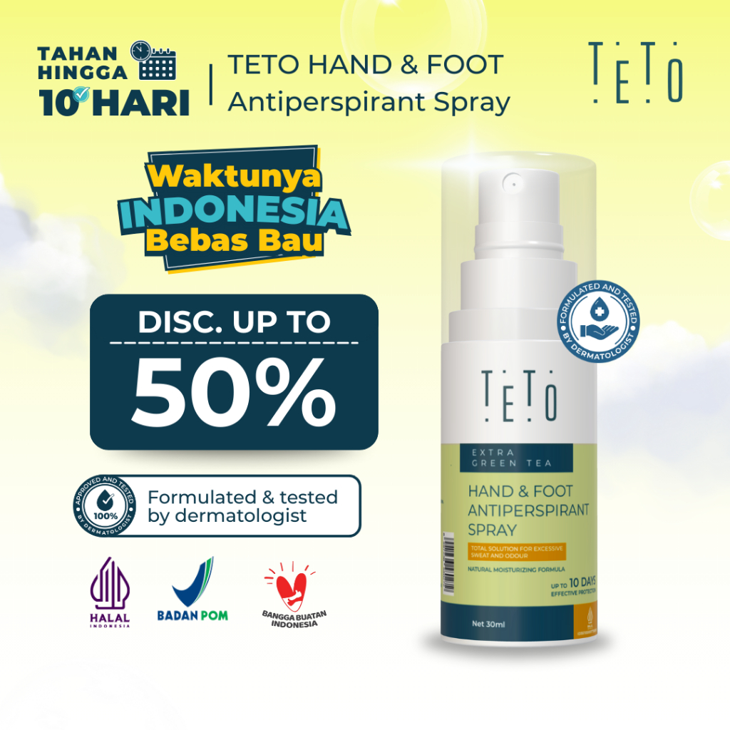 Jual [WIB SALE] TETO Hand and Foot Spray 30ml yang mengurangi keringat ...