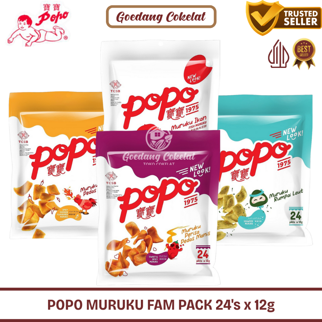 Jual POPO MURUKU Rasa Ikan Seaweed Spicy Chicken Sweet Spicy Otak-Ku ...