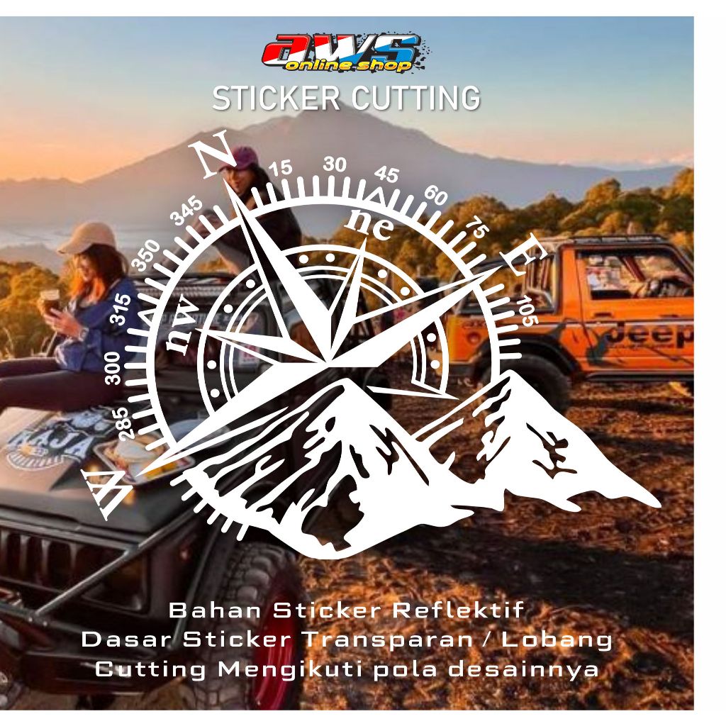 Jual Sticker Cutting Kompas Mountain | Shopee Indonesia