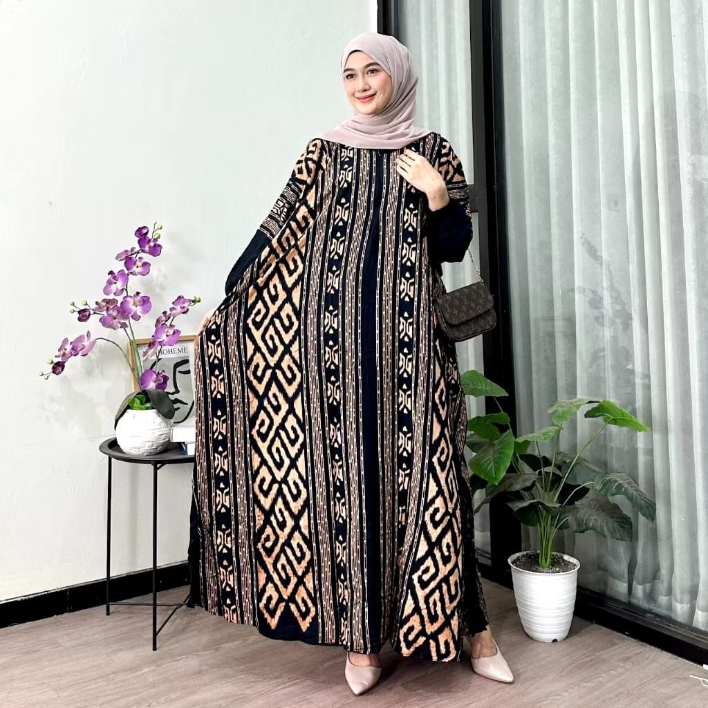 Jual Kaftan Asmad Rayon Premium Tebal Resleting Depan Busui Busana Muslim Wanita Panjang Adem ...