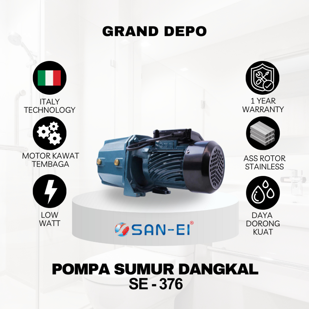 Jual San Ei Pompa Air Sumur Dangkal SE 376 / Pompa Air Semi Jet San Ei | Shopee Indonesia