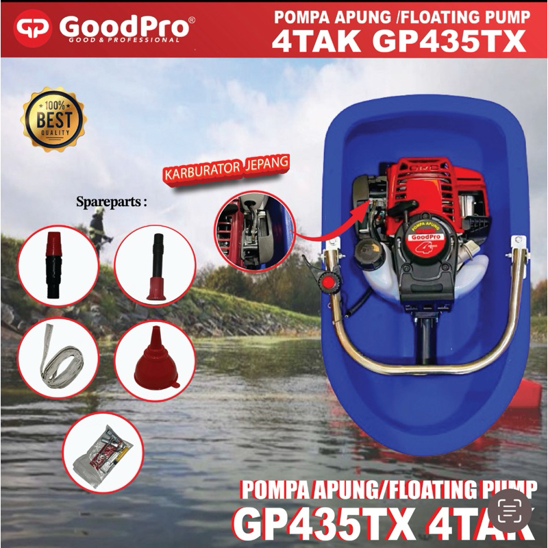Jual Pompa Air Apung 4Tak GoodPro GP435TX Floating Pump 4 Tak 2Tak ...