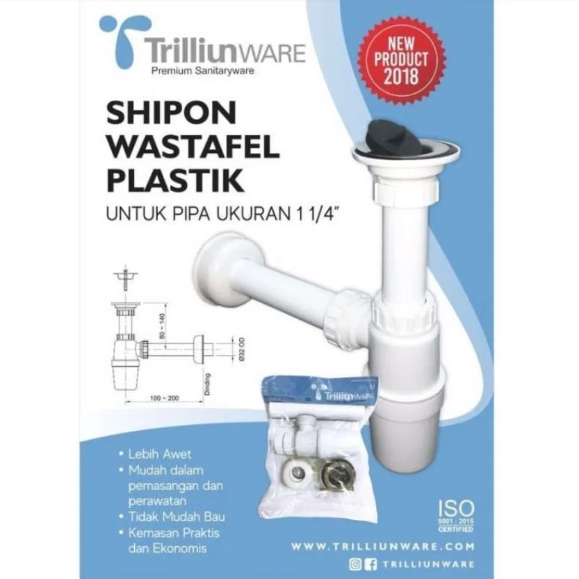 Jual Siphon Wastafel Plastik Bottle Trap Trilliun Air Pop Up Sifon Wastafel PVC Pipa Saluran ...