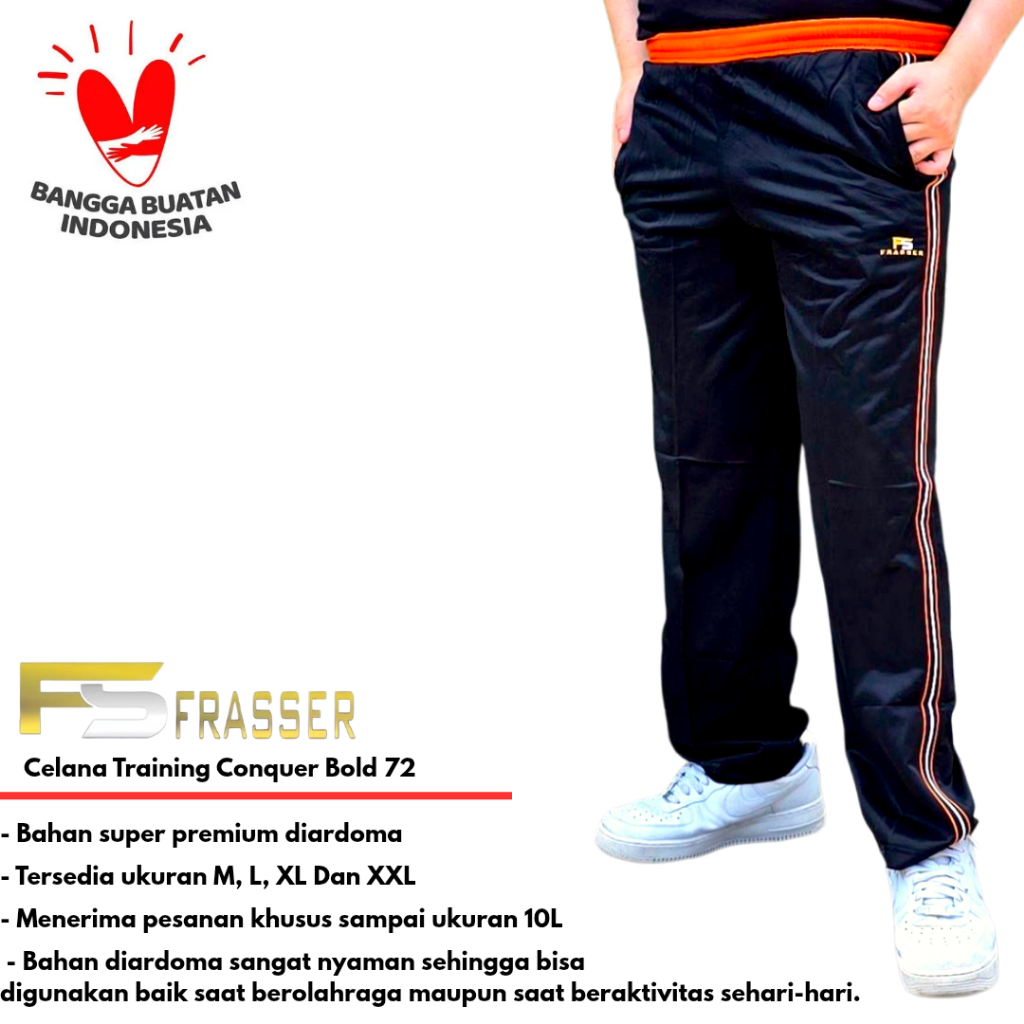 Jual Frasser Celana Training Joger Zipper Pria Wanita Jogger Olahraga ...