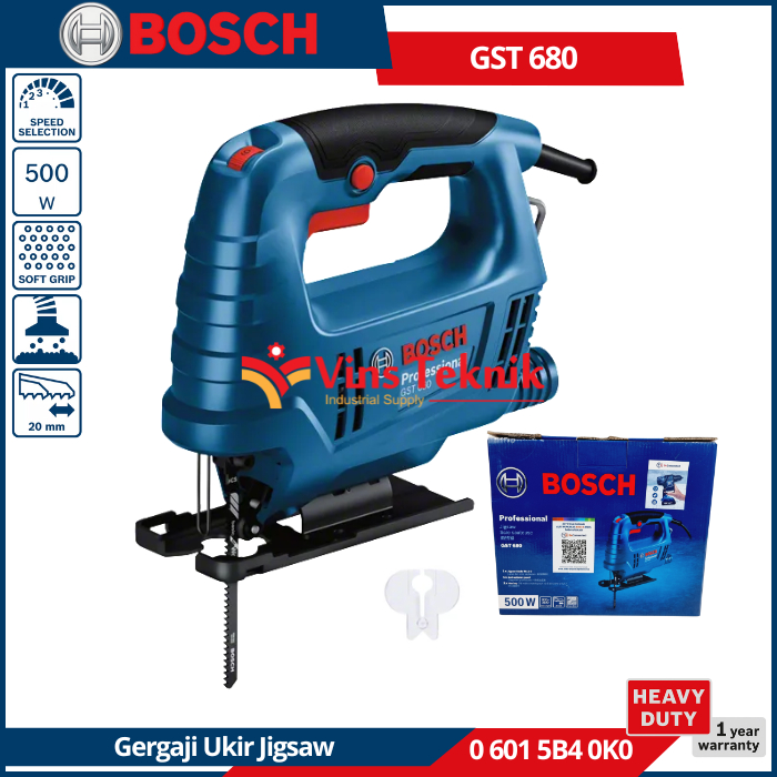 Jual Jigsaw Listrik 500 Watt Mesin Potong Gergaji Bosch GST680 GST 680 ...