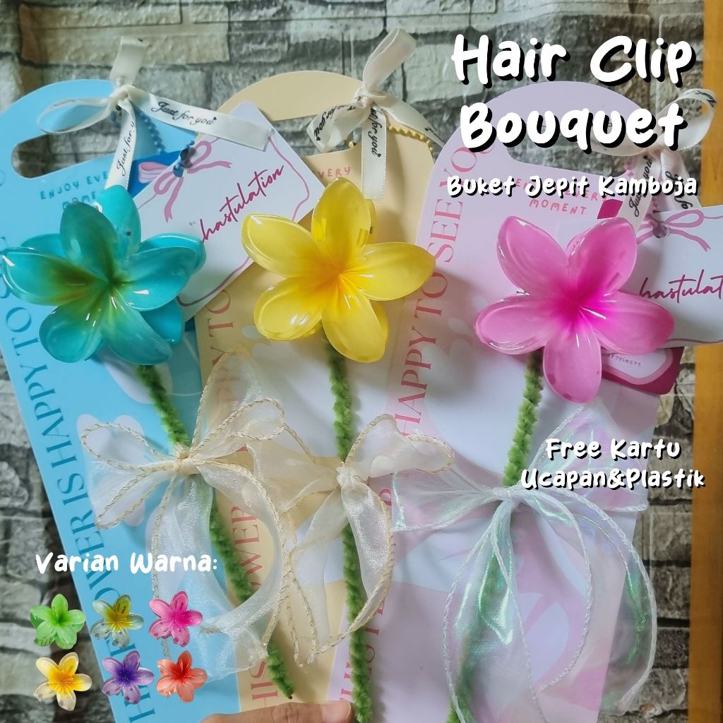 Jual Hair Clip Bouquet FREE PlastikBag| Buket Jepit Bunga Kamboja ...
