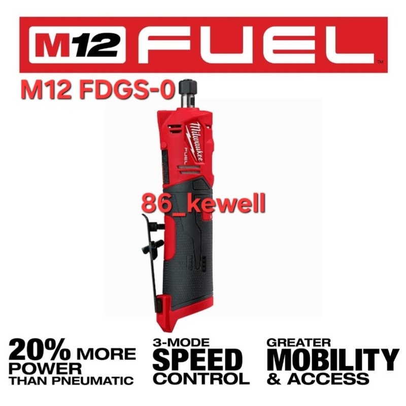 Jual Milwaukee M12 FDGS-0 1/4" Straight Die Grinder (Tool Only) Garansi ...