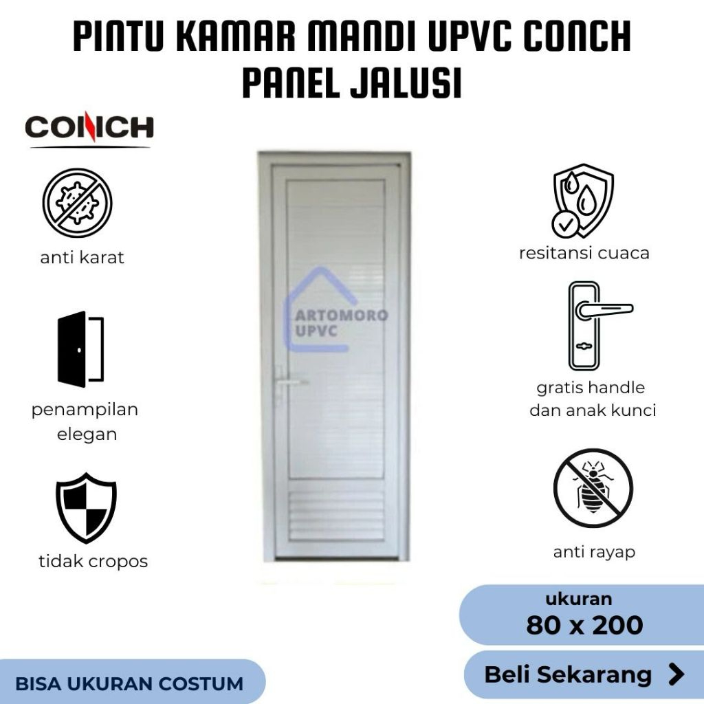 Jual Pintu Kamar Mandi UPVC Conch Panel Jalusi | Shopee Indonesia