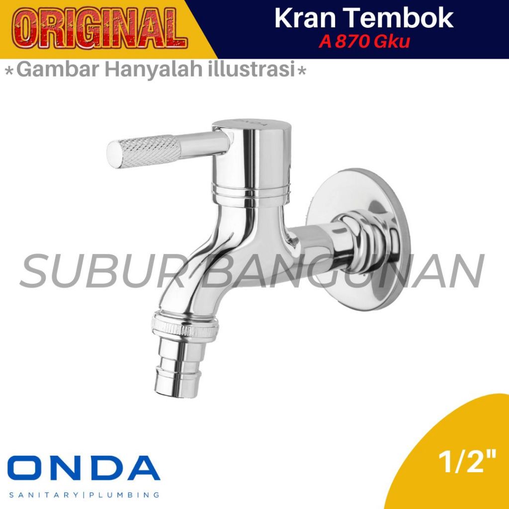 Jual ONDA Kran Mesin Cuci Kran Air Tembok Anti Bocor Anti Karat A 870 ...