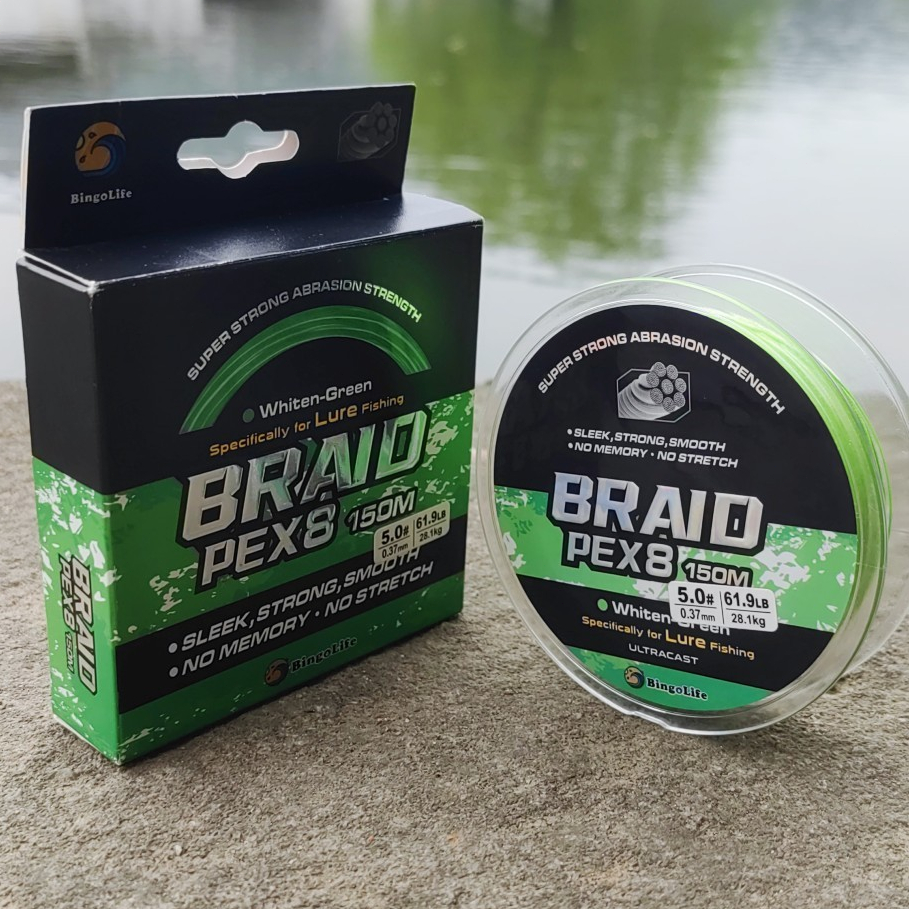 Jual Tali Pancing PE Kecil Benang Pancing 150m Halus Senar PE X8 Hijau ...