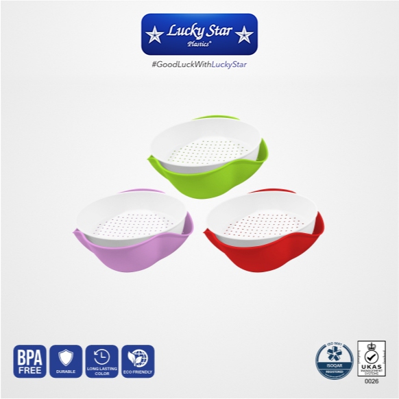 Jual BOWL WITH STRAINER "S" / BASKOM DENGAN SARINGAN/ BASKOM CUCI BUAH ...