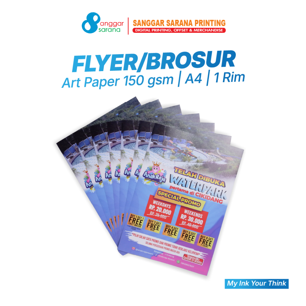 Jual Brosur/Flyer Custom Bahan Art Paper 150 gr 1 Sisi | 2 sisi Ukuran A4 1 rim (500 lembar ...