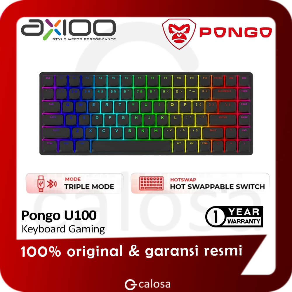 Jual Pongo U100 Keyboard Gaming Triple Mode | Shopee Indonesia