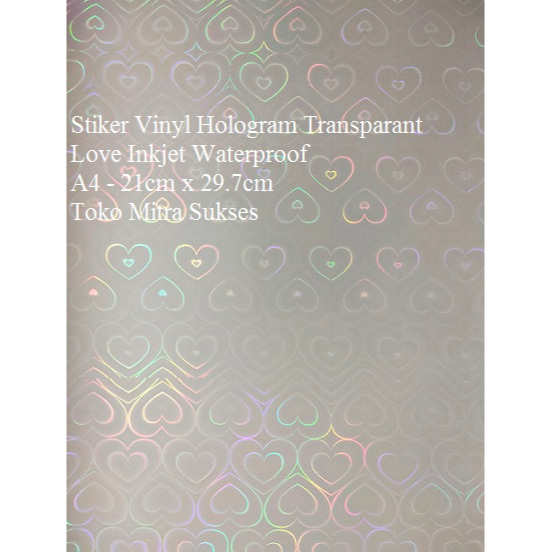 Jual HARGA PER LEMBAR Stiker Vinyl Hologram Transparant Inkjet ...