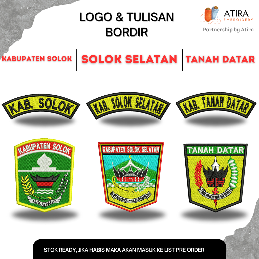 Jual LOGO & TULISAN BORDIR PEMDA KAB SOLOK - SOLOK SELATAN - TANAH ...