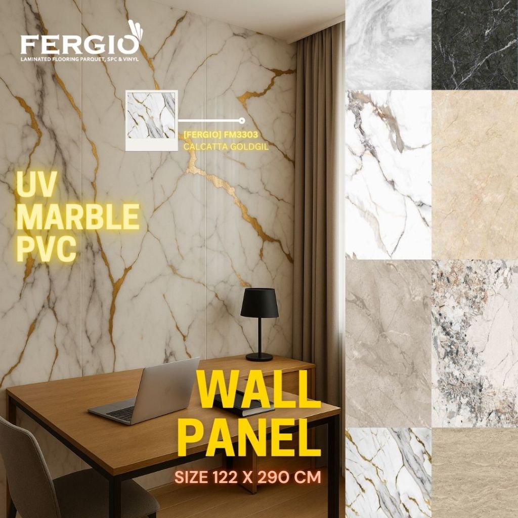 Jual FERGIO UV Marble 2D Wall Panel Stone | Tebal 3mm, Ukuran 122cm x ...