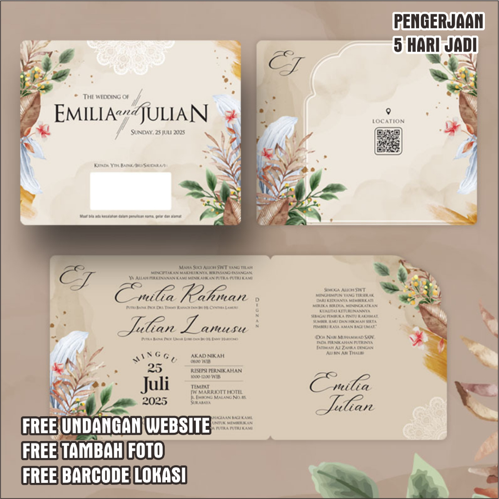 Jual Cetak Undangan pernikahan murah cetak kartu undangan nikah kartu ...
