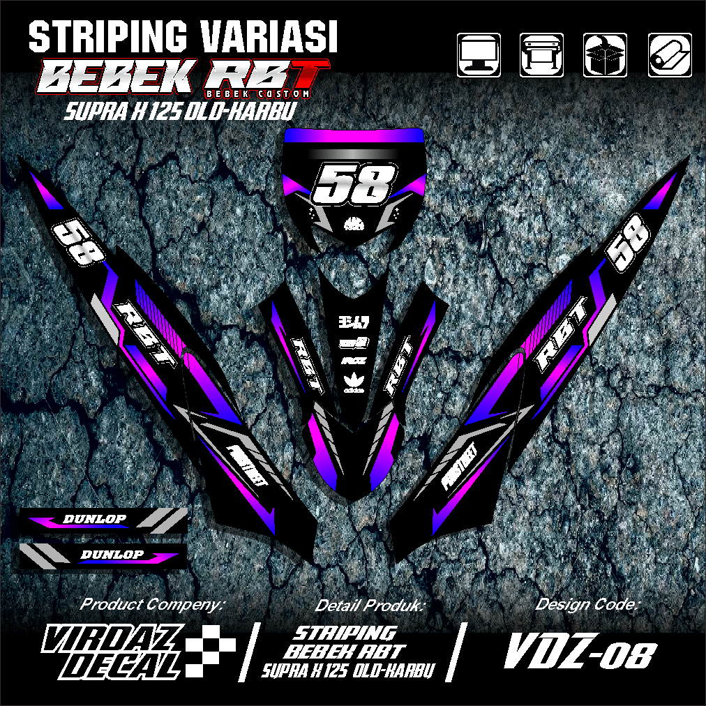 Jual Sticker Striping MOTOR SILUMAN SUPRA X 125 OLD RBT BEBEK MODIF ...