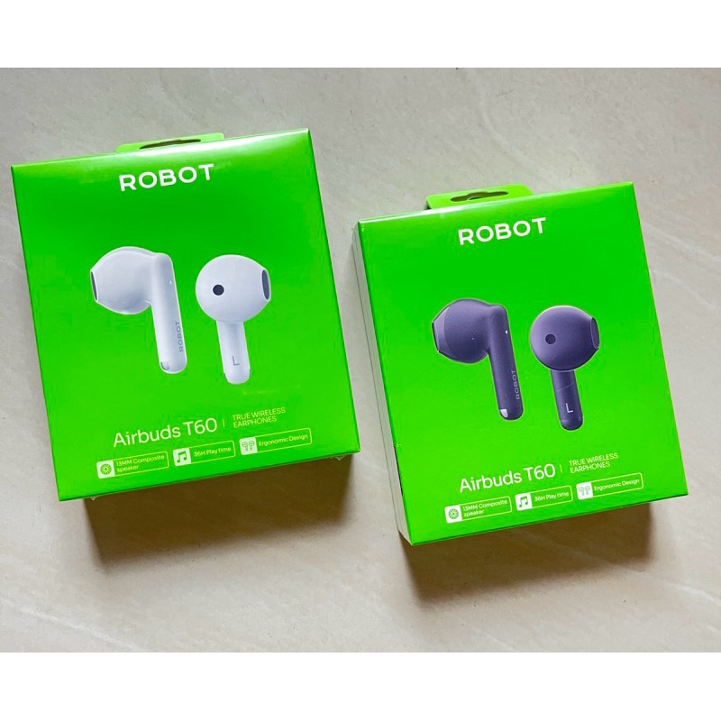 Jual TWS Robot T60 TWS Half Ear Wireless Earphone Flybuds T10S garansi ...
