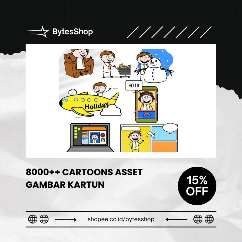 Jual 8000++ Cartoons Asset Gambar Kartun Desain Grafis PNG EPS AI NEW ...