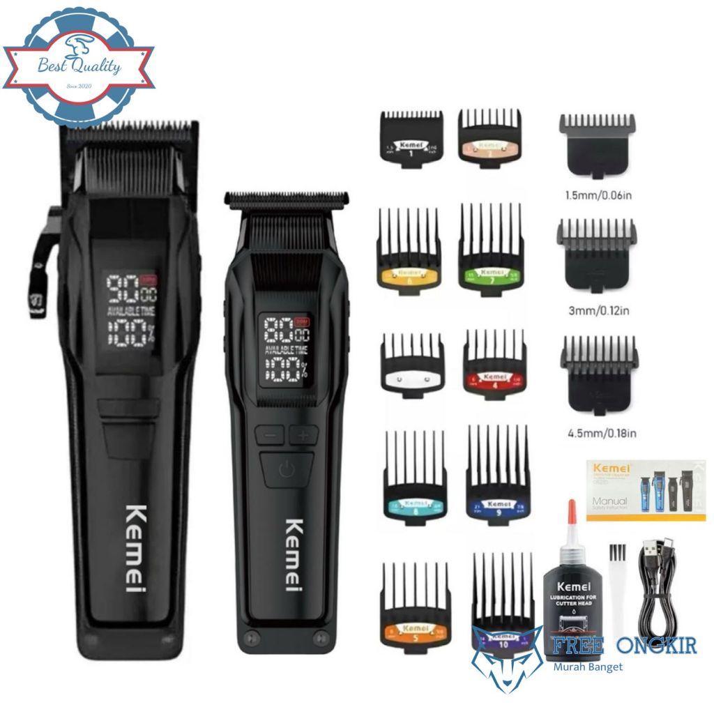 Jual Alat Cukur Rambut Mata Pisau DLC Kemei Hair Clipper Cordless Professional Trimmer Magic ...