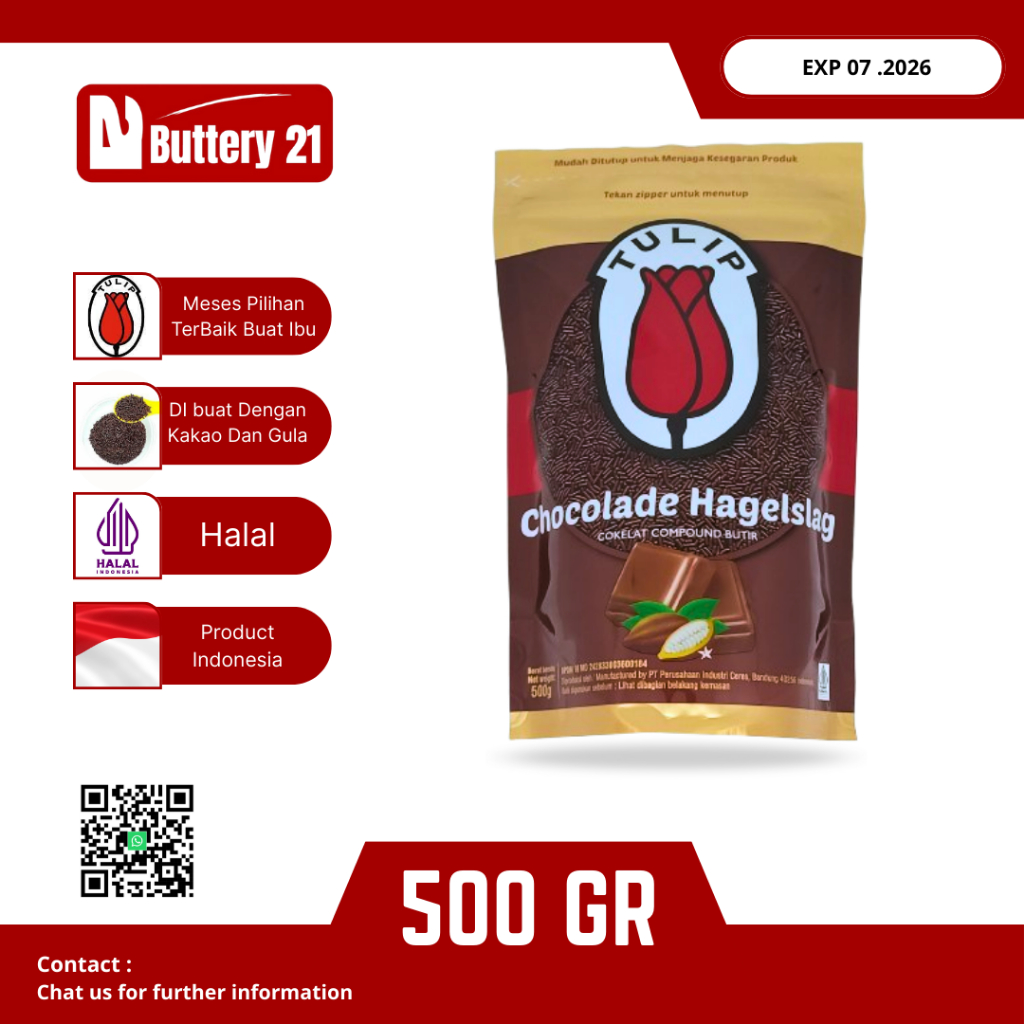 Jual TULIP MEISES CHOCOLADE HAGELSLAG 500 GR / MEISES TULIP 500 GR ...