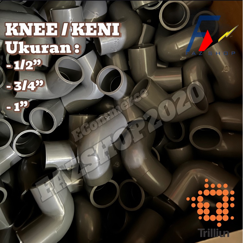 Jual PVC KNEE KENI KNIE ELBOW 1/2” 3/4” 1” dim TRILLIUN | Shopee Indonesia