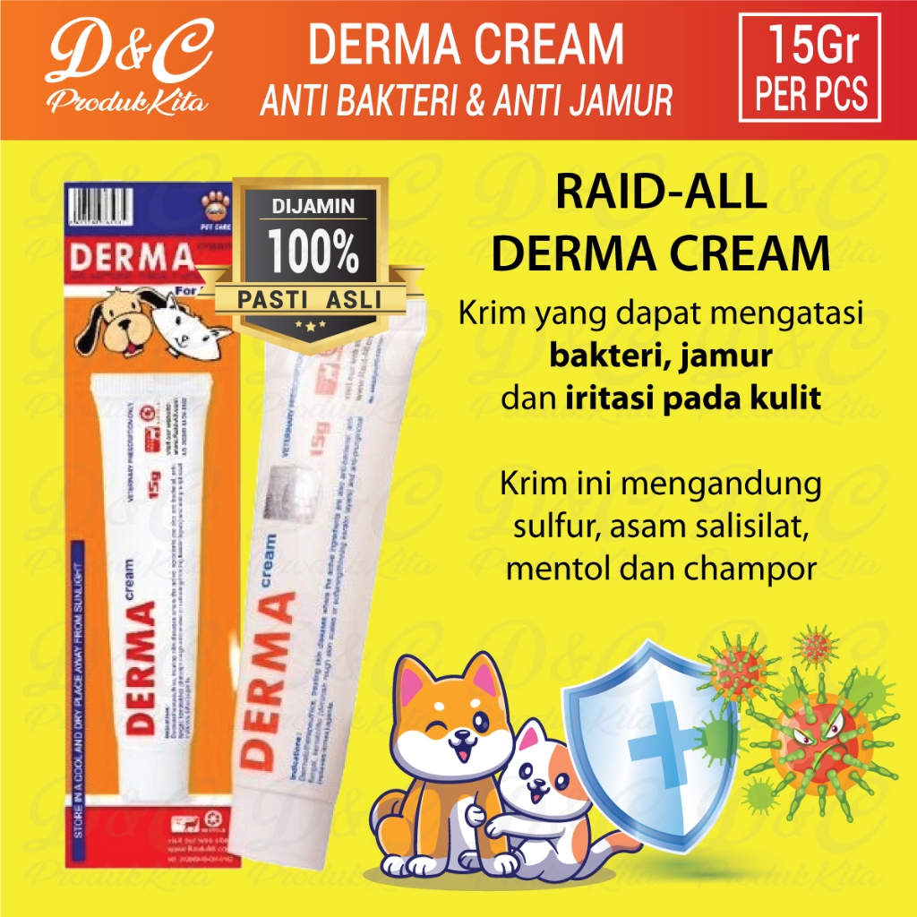 Jual Derma Cream Obat Salep Kulit Kucing Anjing Anti Bakteri Jamur ...