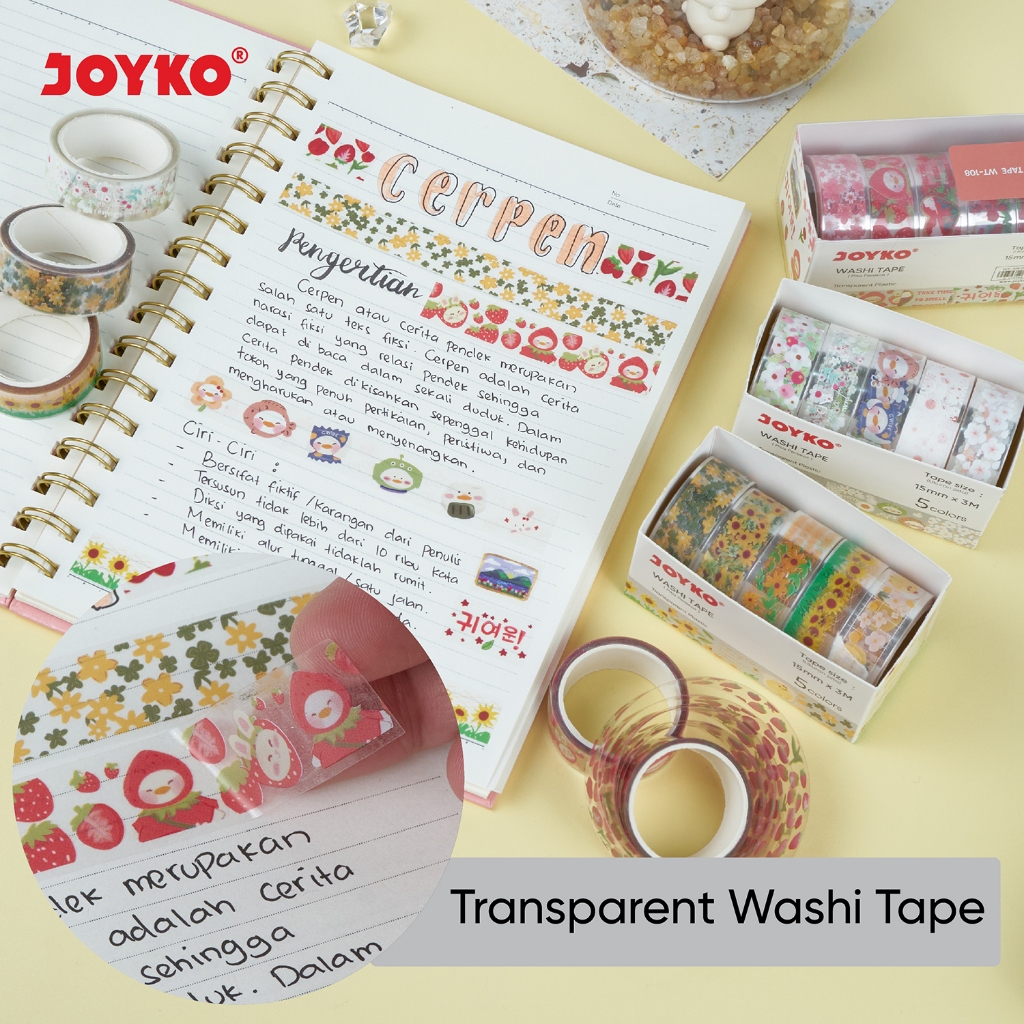Jual Joyko Washi Tape TRANSPARENT Plastic / Selotip Kerajinan Tangan ...